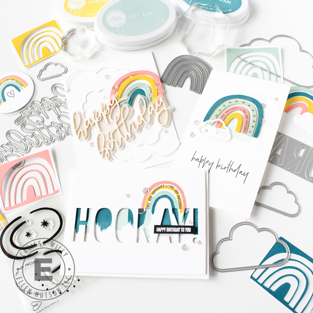 Birthday Rainbows – 3 Easy To Make Rainbow Birthday Cards! | Ellen Hutson
